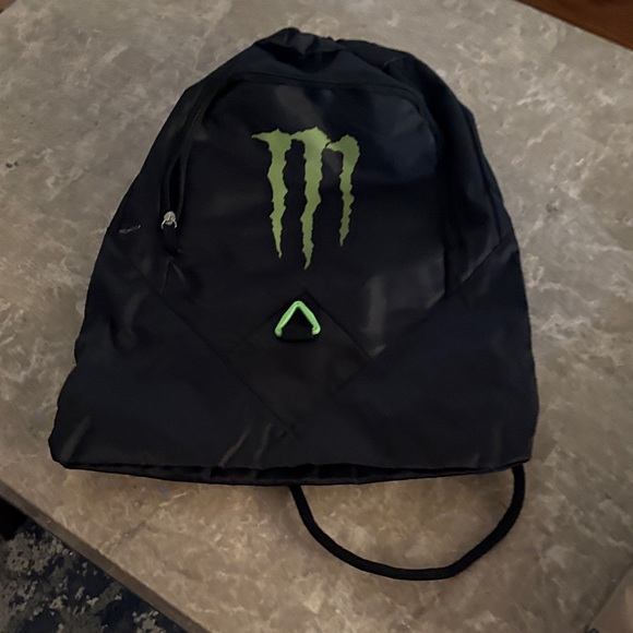 Monster Energy | Bags | Black Backpack With Green Logo | Poshmark